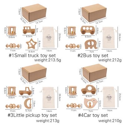 Cina 4 pc/bambini dell'insieme gioca il regalo neonato musicale di Teether di crepitio di legno naturale in vendita