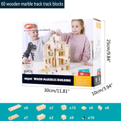 Cina regalo educativo dei bambini dei giocattoli di pista 60pcs dell'Assemblea delle particelle elementari della palla dei bambini di marmo di legno di puzzle in vendita