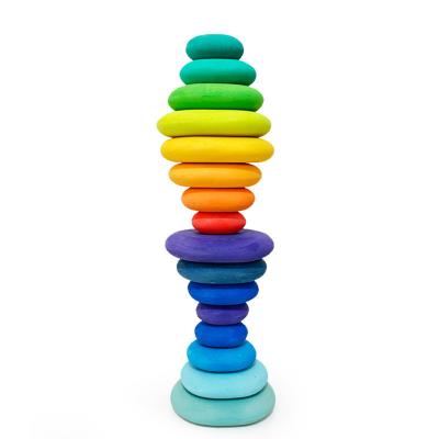 Cina Particelle elementari di legno dell'arcobaleno dei giocattoli di DIY 3D grandi per i bambini dei bambini in vendita
