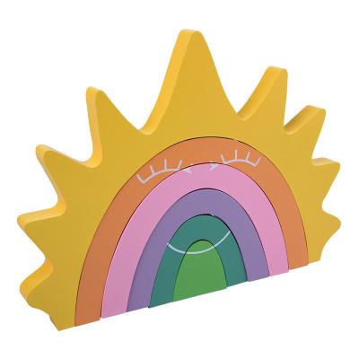 Cina Particelle elementari di legno dell'arcobaleno dei giocattoli di DIY 3D grandi per i bambini dei bambini in vendita
