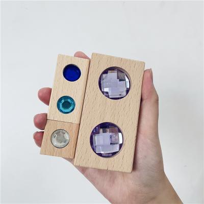 Cina La grande via Gem Blocks Kids Transparent Windows di legno di colore blocca il bambino acrilico dei blocchetti dei cubi dei mattoni del gioco X che impila T in vendita