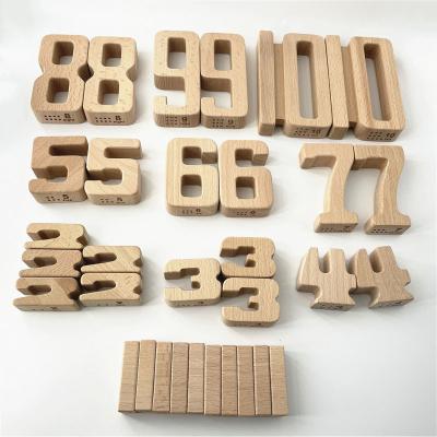 China Van het de Wiskunde Digitale Speelgoed van aantalBouwstenen het Houten van het de Babysaldo van het Blokjenga Toy Montessori Educational Natural Wood Speelgoed FO Te koop