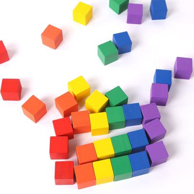 China Blocos de apartamentos de madeira coloridos Toy Baby Color dos cubos e brinquedos educacionais de madeira da forma geométrica para Chil à venda