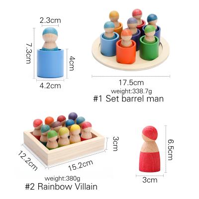 Cina Blocchetto di legno educativo dell'arcobaleno di Montessori che conta i bambini di puzzle del gioco in vendita