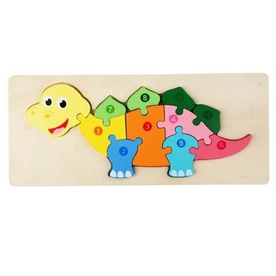 Cina I giocattoli di legno di puzzle del blocchetto di Montessori 3D ispessiscono il puzzle di legno presto che impara in vendita