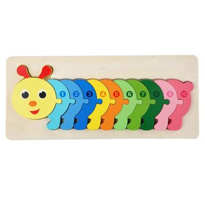 Cina I giocattoli di legno di puzzle del blocchetto di Montessori 3D ispessiscono il puzzle di legno presto che impara in vendita