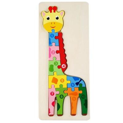 Cina I giocattoli di legno di puzzle del blocchetto di Montessori 3D ispessiscono il puzzle di legno presto che impara in vendita