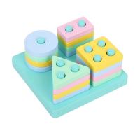 China Puzzle Wooden Stacking Blocks Baby Shape Sorting Developmental Tumble Tower for sale