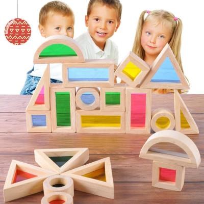 中国 子供のギフトのためのアクリルの教育24pcs虹のブロック 販売のため