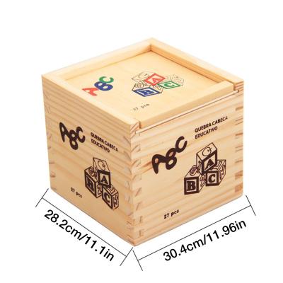 Cina l'alfabeto di legno 27pcs in grassetto i blocchetti del carattere stampati con il numero in vendita