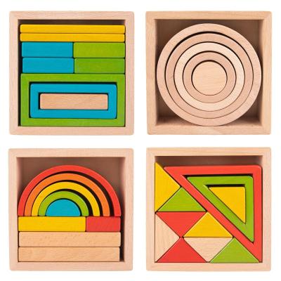 Cina Il puzzle di legno di incastramento dell'impilatore blocca Montessori che impila il gioco per la scuola materna in vendita