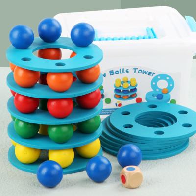 中国 Montessoriの男女兼用の木の赤ん坊はゲームを積み重ねている子供をもてあそぶ 販売のため