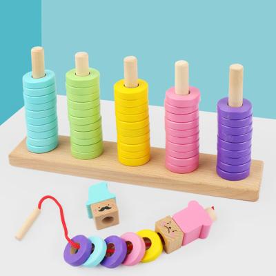 Cina 1 giocattolo interattivo del mucchio dell'insieme del cerchio del gioco dei bambini di legno di puzzle in vendita