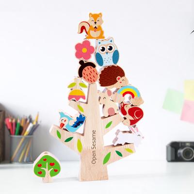 China Houten Dierlijk Saldo die Spel Natuurlijke Boom Toy For Preschool stapelen Te koop