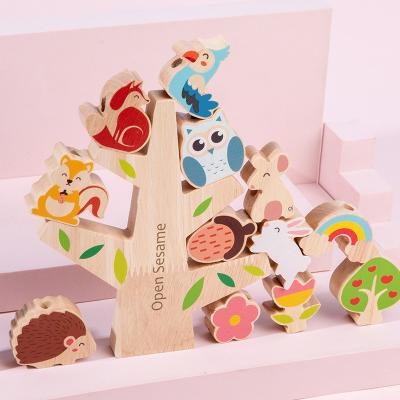 China Houten Dierlijk Saldo die Spel Natuurlijke Boom Toy For Preschool stapelen Te koop