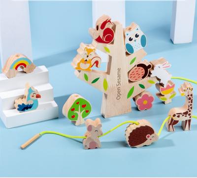 China Houten Dierlijk Saldo die Spel Natuurlijke Boom Toy For Preschool stapelen Te koop