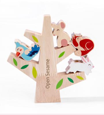 China Houten Dierlijk Saldo die Spel Natuurlijke Boom Toy For Preschool stapelen Te koop