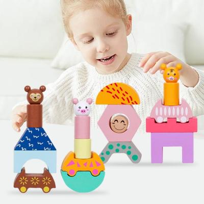 中国 木製の列車のトラックは就学前の幼児のためのDIYの教育おもちゃを形づける 販売のため