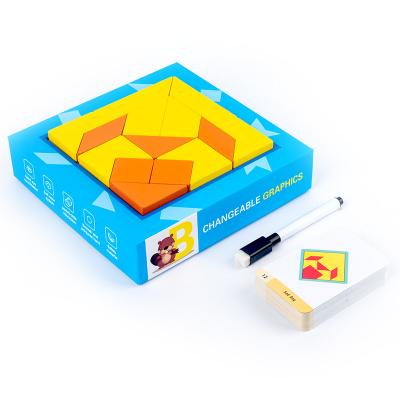 Cina I giocattoli di legno dei bambini modellano il tangram Montessori di creatività del puzzle in vendita