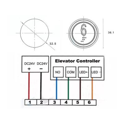 China ISO Round Push Button Led Indicator Touchless Infrared Elevator Push Button Switches For Villa for sale