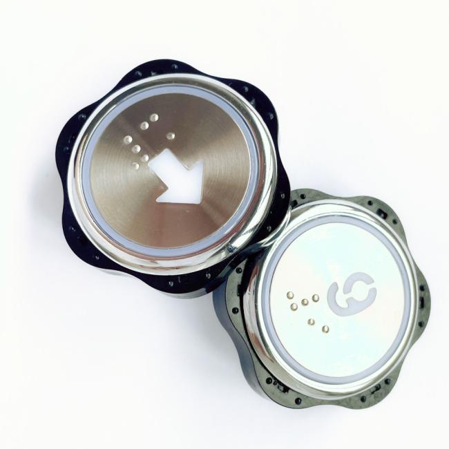 Round Stainless Steel 32.5mm DC24V Braille Push Button Press Floor Button For Elevator Lift