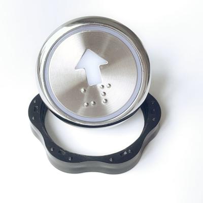 Round Stainless Steel 32.5mm DC24V Braille Push Button Press Floor Button For Elevator Lift