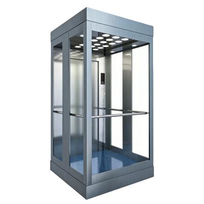 China Glass Panoramic Villa Elevator with Aluminum Shaft Modern Traction Home Lift Small Passenger Lifts for Home for sale