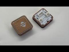 Ouro Rosa Quadrado Flat Charater Braille DC24V Botão Touchless Para Elevador Elevador Cop Lop