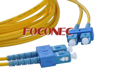 Cina Sc UPC - Cavo di toppa a fibra ottica duplex monomodale dello Sc UPC Corning, cavo duplex dello zip di 3.0mm in vendita