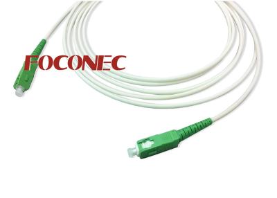 Cina Cavo di toppa bianco della fibra di goccia dello Sc APC, cavo di saltatore monomodale di goccia di FTTH in vendita