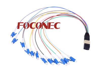 Cina Maschio di MPO al cavo di toppa a fibra ottica di uscita diretta monomodale di 12 fibre di LC, saltatore diretto della fibra del cablaggio in vendita
