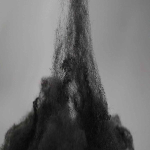 Quality Environment-Friendly Nontoxic Staple Polyester Fibre 65mm Gray Black PSF for sale