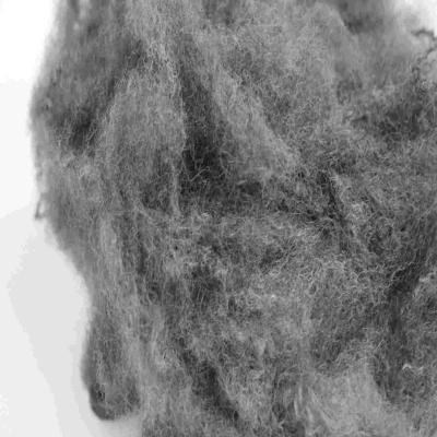 Quality Solid Gray Polyester Staple Fibre 65mm Fire Retardant Colored Fiber for sale
