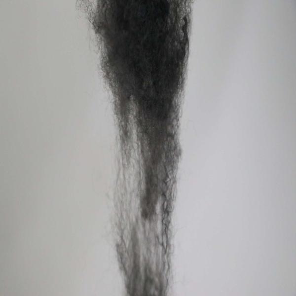 Quality Solid Gray Polyester Staple Fibre 65mm Fire Retardant Colored Fiber for sale