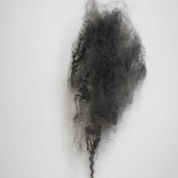 Quality Solid Gray Polyester Staple Fibre 65mm Fire Retardant Colored Fiber for sale