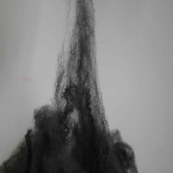 Quality Solid Gray Polyester Staple Fibre 65mm Fire Retardant Colored Fiber for sale