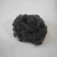 China Low Crimp Solid Polyester Staple Fiber PSF 8.89D×65mm Gray Recycled GRS Certified Fiber for sale
