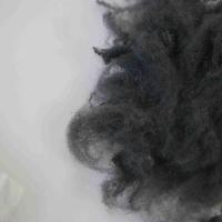 China Low Crimp Solid Polyester Staple Fiber PSF 8.89D×65mm Gray Recycled GRS Certified Fiber for sale