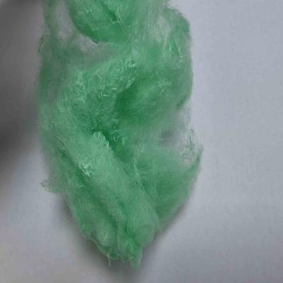China Virgin 2.5D Green Dope Dyed Fiber Recycled PET Polyester Staple Fiber for sale