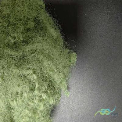 Cina Fibra di poliestere ricoperta coniugata verde cavo Fibra di poliestere ricoperta coniugata verde cavo Fibra 15D siliconizzata in vendita