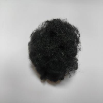 Cina Fibra Staple di poliestere riciclata 1.4D 38mm nera con migliore crimping in vendita