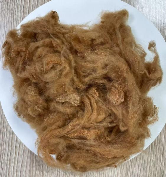 Quality Recycled Polyester Staple Fiber 2.5D 51mm Yellow Camel for sale