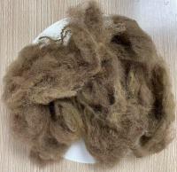 Quality Low Elongation Recycled Polyester Staple Fiber 25D 65mm Deep Camel Color for sale