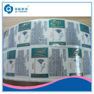 China Etiqueta transparente plástica de cobre de la lámina para gofrar, etiqueta plástica auta-adhesivo para el cosmético en venta