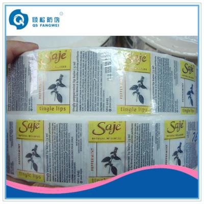 China Etiquetas plásticas autas-adhesivo para el maquillaje con la lámina para gofrar de cobre en venta