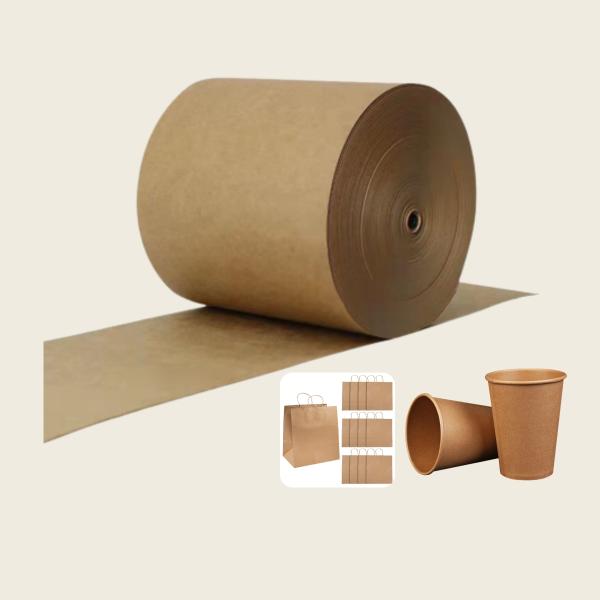 Quality Best Selling Cup Fan Paper Jumbo Roll Recycled Raw Material Brown Kraft Paper Rolls for Paper Cups for sale