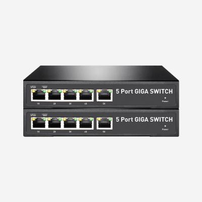 China 54V 5 Port Gigabit Unmanaged PoE Switch 64.8W IEEE802.3at IEEE802.3af for sale