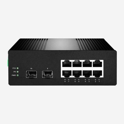 중국 IP30 240W 산업적 기가비트 포 스위치 8GE 2SFP 이중 전력원 SR-SHG2210FP 판매용