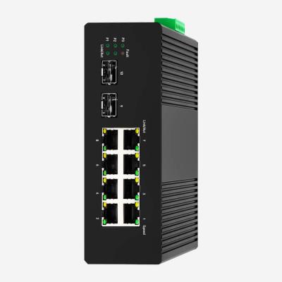 중국 기가비트 8 RJ45 포와 IP30 산업적 층 2+ 관리 스위치는 2G SFP 광섬유 포트를 포팅시킵니다 판매용