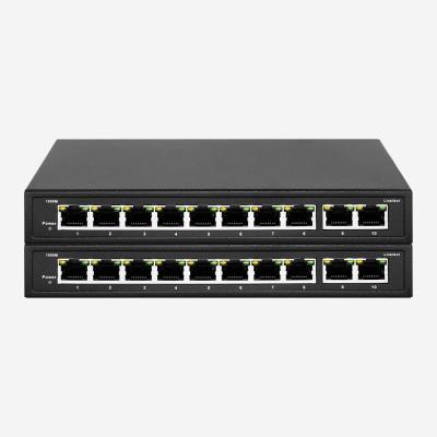 China Steel Shell Unmanaged Ethernet Switch 10 10/100/1000M Auto Sensing RJ45 Ports for sale